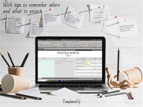 Digital Priority Matrixspreadsheet To Improve Your To Do List Based On Eisenhower Matrix For