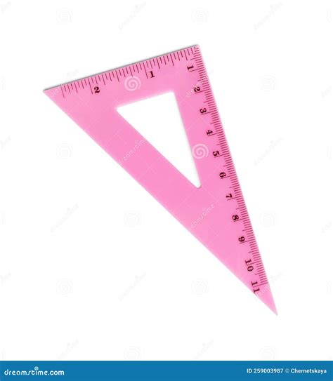 Triangle With Measuring Length Markings Isolated On White Top View Stock Image Image Of