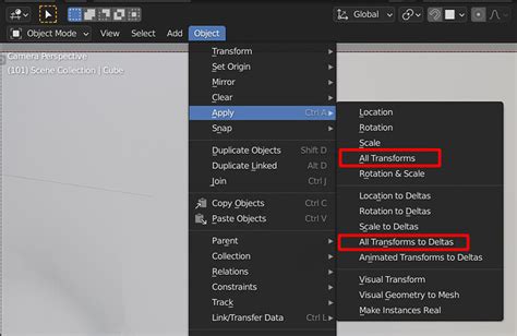 Object Apply All Transforms Vs All Transforms To Deltas