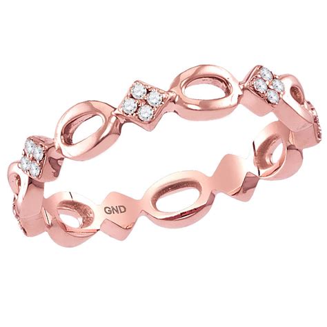 10kt Rose Gold Round Diamond Stackable Band Ring 18 Cttw Jewelry