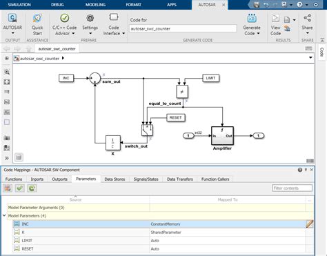 Autosar コンポーネント デザイナー Autosar 準拠の C または C コードを生成し、車載システムで使用されるプロセッサ