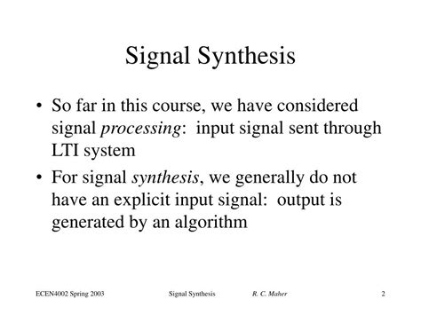 PPT Methods For Tone And Signal Synthesis PowerPoint Presentation Free Download ID