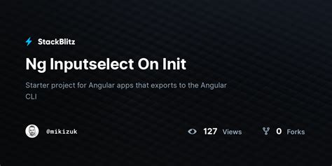 Ng Inputselect On Init Stackblitz