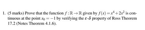 solved 1 5 marks prove that the function f r r given by
