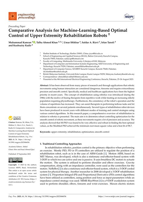 Pdf Comparative Analysis For Machine Learning Based Optimal Control Of Upper Extremity