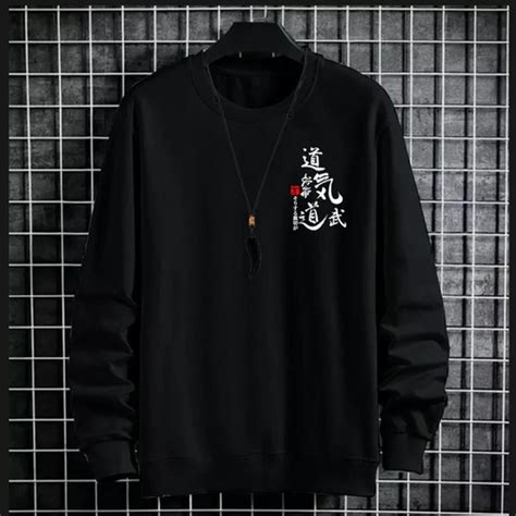 Jual Baju Lengan Panjang Pria Okejaya Kanji Jepang Kaos Distro Keren Maroon M Jakarta Barat