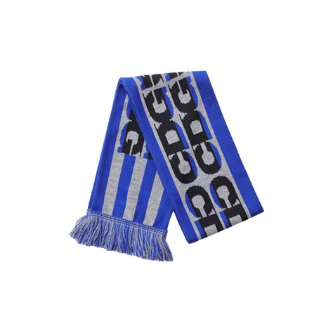 Cdg 로고 체크 스카프 블루 Cdg Kream