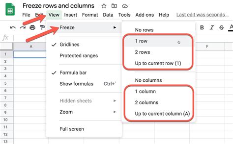 How To Freeze A Row In Google Sheets Including A Secret Shortcut