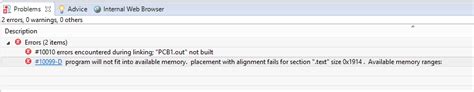 10010 Errors Encountered During Linking PCB1 Out Not Built 10099 D