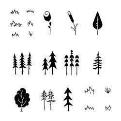 Tree Line Silhouette Vector Images Over