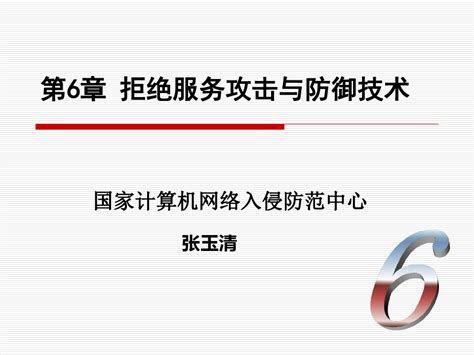 第6章：拒绝服务攻击及防御技术 word文档在线阅读与下载 无忧文档