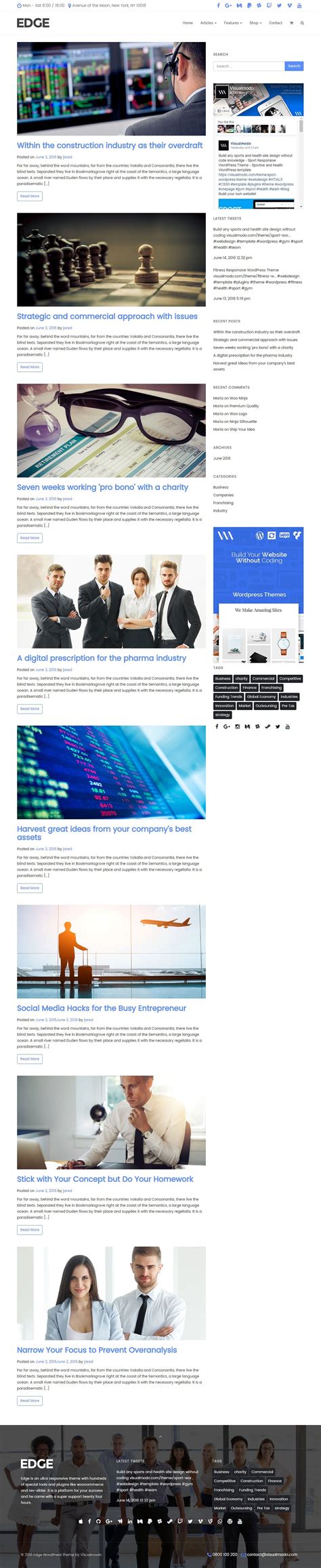 Edge Business And Agency WordPress Theme Visualmodo