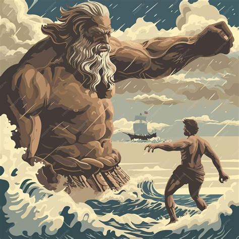 Premium Vector Odysseypolyphemustitanattackedbyodysseus