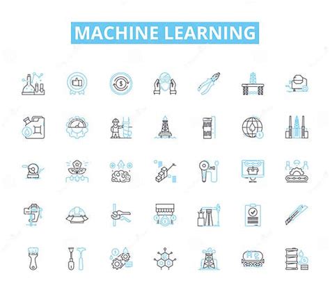 Machine Learning Linear Icons Set Algorithms Neural Nerks Prediction Deep Learning