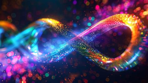 Colorful Lights Glowing Infinity Sign On Dark Background Stock Illustration Illustration Of