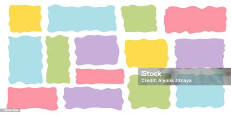 Set Rectangle And Square Paper Quote Frames Quote Text Box Empty Form With Wavy Edge Dilog Or