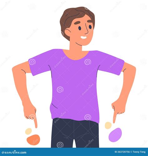 Man Pointing To Something Male Indicating And Pointing With Index Finger Flat Vector