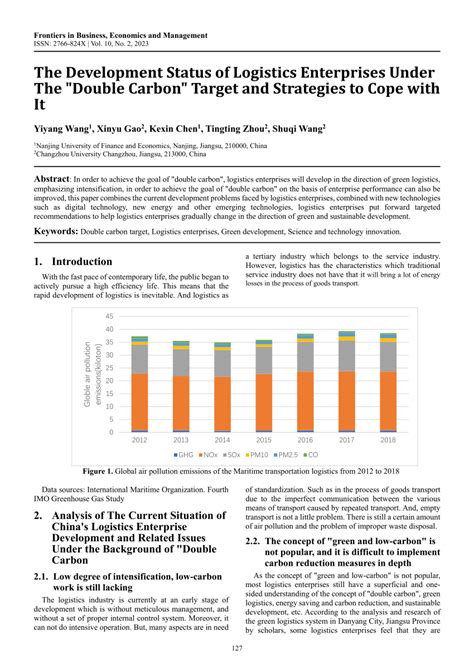 Pdf The Development Status Of Logistics Enterprises Under The Double Carbon Target And