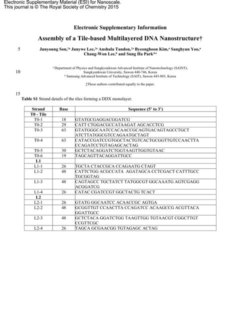 Pdf Assembly Of A Tile Based Multilayered Dna Nanostructure