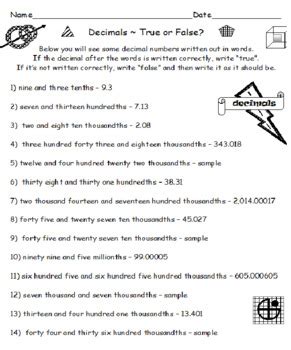 Decimals Bundle Plus POWERPOINT Fun Quiz Worksheets PLUS PowerPoint