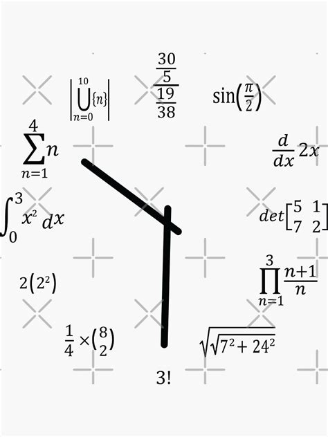 Math Clock Sticker For Sale By Sciencecorner Redbubble