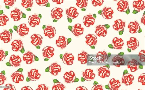 분홍색 장미와 봄 다채로운 벡터 일러스트레이션 만화 스타일 직물 섬유 종이를위한 디자인 부활절 생일 8 행진을위한 휴일 인쇄 나뭇잎이있는 꽃 3월에 대한 스톡 벡터 아트 및