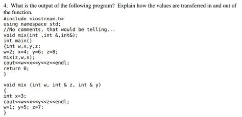 solved 4 what is the output of the following program