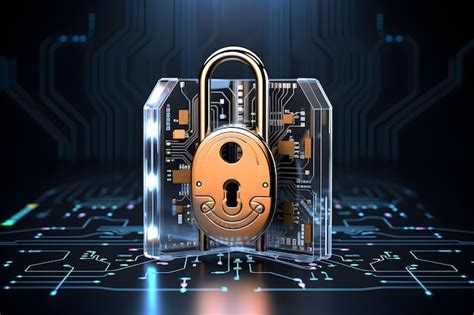 Premium Ai Image Lock With Circuit Pattern Concept Of Data Security