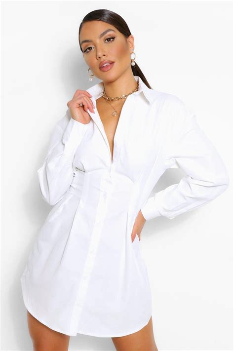 Button Down Pleat Detail Shirt Dress Dress Shirts For Women Shirt