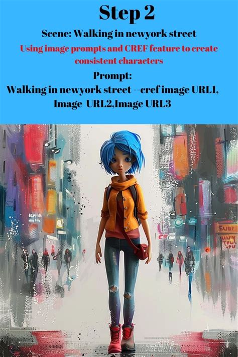 Using Image Prompts And Cref Feature To Create Consistent Characters Walking In New York Street