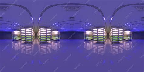 실내 수직 농장의 전체 구형 Hdri 파노라마 360도 프리미엄 사진