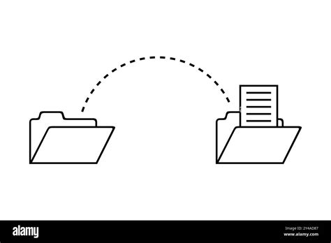 File Transfer Illustration Dashed Line Connecting Two Folders