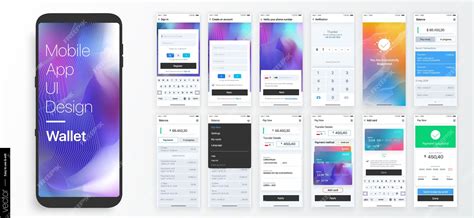 Premium Vector Design Of The Mobile Application Ui Ux A Set Of Gui Screens With Login And