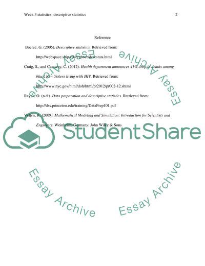 Find An Example Of Descriptive Or Inferential Statistics Essay
