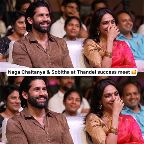 Celebrity Chay Akkineni And His Wife Sobitha At Thandel Success Meet