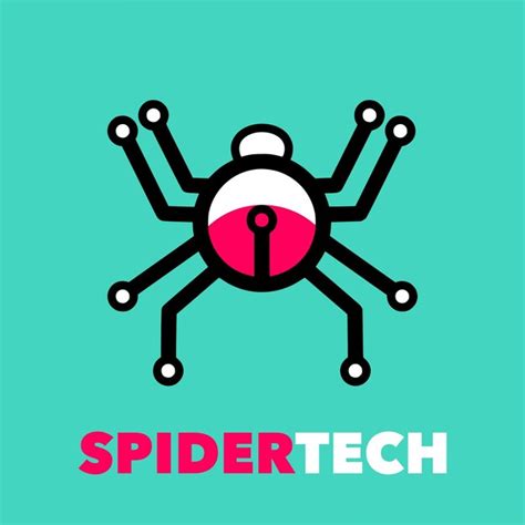Um Fundo Azul Com Um Logotipo De Aranha E A Palavra Tecnologia De