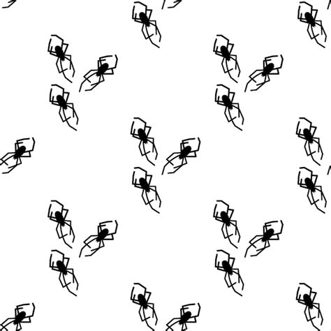Premium Vector Spider Vector Seamless Pattern On A White Background Insect Pattern Print On