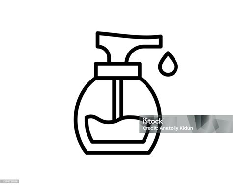 드롭 글리프 아이콘이 있는 액체 비누 병 실루엣 기호 샤워 젤 네거티브 스페이스 벡터 격리 된 그림 로고에 대한 스톡 벡터 아트