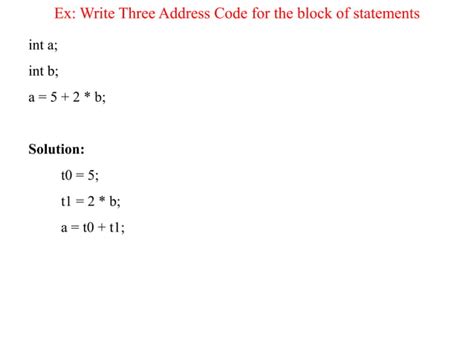 Intermediate Code Generation In Compiler Design Pdf Programming