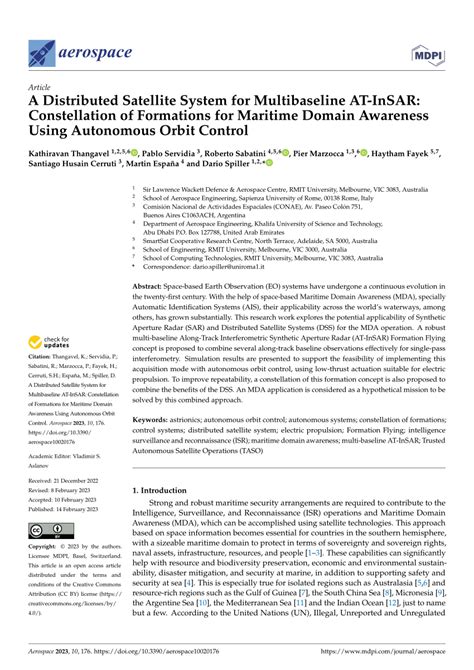 Pdf A Distributed Satellite System For Multibaseline At Insar