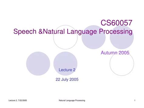 PPT CS Speech Natural Language Processing PowerPoint Presentation ID