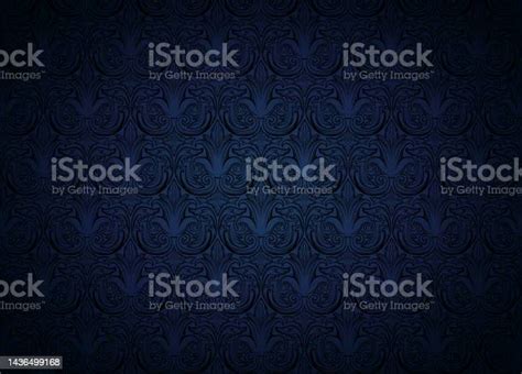 로얄 빈티지 어두운 시안의 고딕 양식의 수평 배경 고전적인 골동품 장식품이있는 파란색 로코코 벡터 일러스트 레이 션 배경 주제에 대한 스톡 벡터 아트 및 기타 이미지