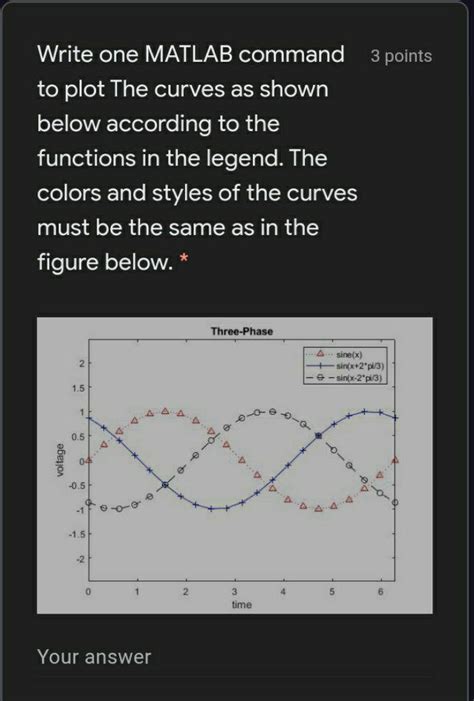 Solved Write One Matlab Command 3 Points To Plot The Curves