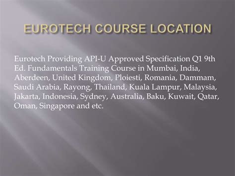 Api Q Th Edition Training Program PPTX
