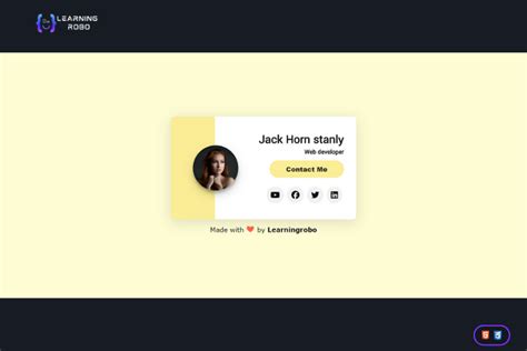 Social Profile Card Design Using Html And Css
