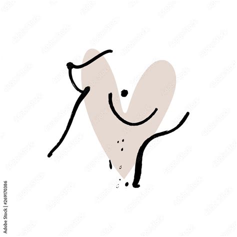 Nude Art Line Drawing One Line Nude Sketch Figure Interior Design Wall