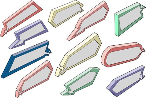 A Set Of Pop Callouts In Pastel Colors Threedimensional Isometric Style Material Stock