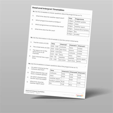 Year 5 Read And Interpret Timetables Varied Fluency 2 Resource Classroom Secrets