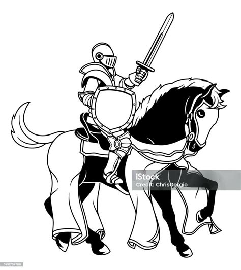 갑옷을 입은 기사 말을 탄 전사 중세 마상 시합 갑옷에 대한 스톡 벡터 아트 및 기타 이미지 갑옷 St Georges Day The Crusades Istock