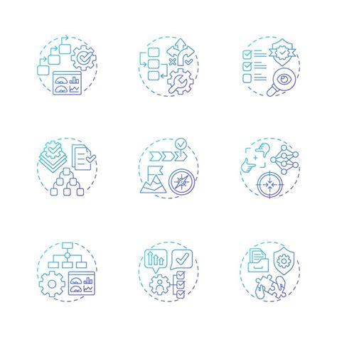 Standard Operating Procedures Blue Gradient Concept Icons Regulatory Compliance Task
